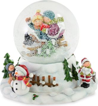 Riffelmacher & Weinberger Spieluhr Schneekugel Winterkinder mit Musik 15,5 x 15,5 cm | 12610 - Adventsdekoration