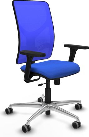 Piqueras y Crespo B&uuml;rostuhl mit 3D-Armen, h&ouml;henverstellbare Lendenwirbelst&uuml;tze, ausgestattet mit Syncro/Translack und Schneideschaum, Blau/Blau