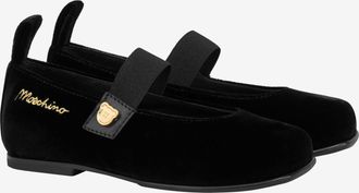 Moschino Mary-Jane-Ballettschuhe aus Samt - Schwarz;Gold