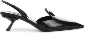 Prada Escarpins &agrave; bride arri&egrave;re en cuir bross&eacute;