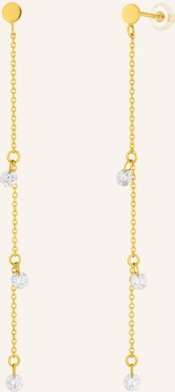 Leaf Ohrh&auml;nger Pure Chain Aus 18 Karat Gelbgold Mit Diamanten gold