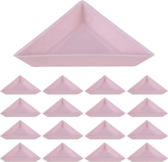 NUOBESTY 30-teiliges Schmuck-Diamanttablett-Set: Dreieckige Sortierplatten f&uuml;r Perlen und Strasssteine - Vielseitiger Bastelorganizer f&uuml;r DIY-Nagelkunst (Pink)