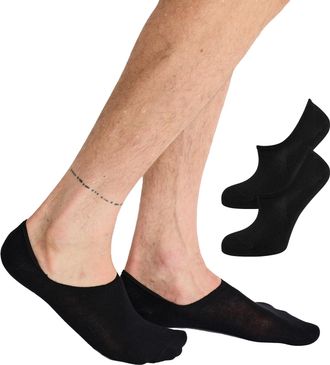 Nur Die Bambus Sneaker Füssling 2er Pack Herren kaum sichtbar Bambussocken Socke weich atmungsaktiv unsichtbar verrutschen nicht