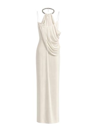 Amen Womens Dress Chalk White Acetate