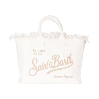 MC2 Saint Barth Femme, Sacs, Blanc, Taille: ONE Size Paradis Estival Sac de Plage Blanc