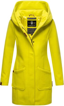 Marikoo Damen Mantel Trenchcoat Wintermantel Übergangs Jacke Parka Lang B819 [B819-Maik-Lime-Green-Gr.XL]