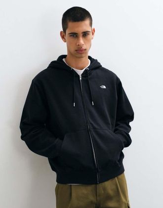 The North Face Tnf Essential Simple Dome sweat &agrave; capuche zipp&eacute; int&eacute;gral d&eacute;contract&eacute; en TNF Black-Noir