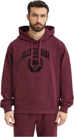 Dolce & Gabbana Homme, Sweatshirts et sweats &agrave; capuche, Brun, Taille: M Sweat &agrave; capuche en coton avec logo