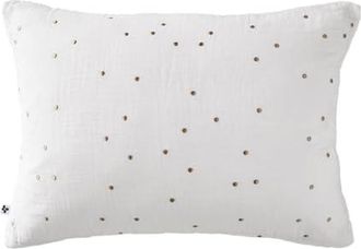 Altobuy OUREA Motif - Taie doreiller 50x70cm Gaze de Coton Chantilly &agrave; Pois Dor&eacute;s