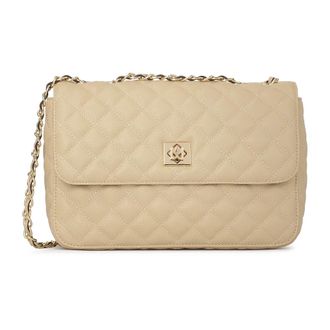 Kazar Beige Lederhandtasche mit auff&auml;lligem Steppmuster - - Bags - Damen - Beige - ONE SIZE