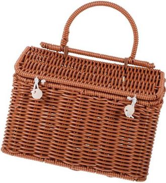 Milisten Paquet &agrave; Main Tiss&eacute; en Polypropyl&egrave;ne Marron 24x14x18 Cm Paquet Panier Fourre-tout pour Femmes Bo&icirc;te Pr&eacute;sent Multifonction pour Mariage et Anniversaire