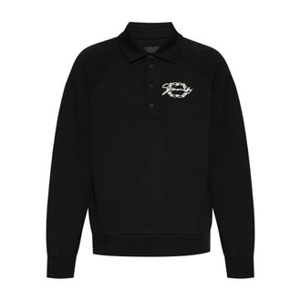 Givenchy Schwarzer Polo Sweatshirt Stilvolle Stickerei - - Tops - Herren - Schwarzk - M