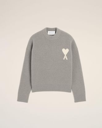 Ami Pull gris en alpaga Ami de Coeur Gris Cendre & ecru - XXL - Unisex
