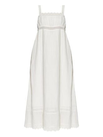 Poss&eacute; Midikleid mit Spitzendetail - Wei&szlig;