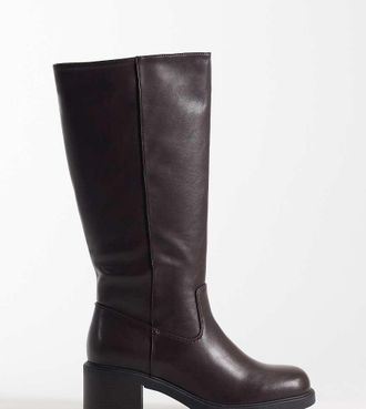 Glamorous bottes hauteur genou &agrave; enfiler marron