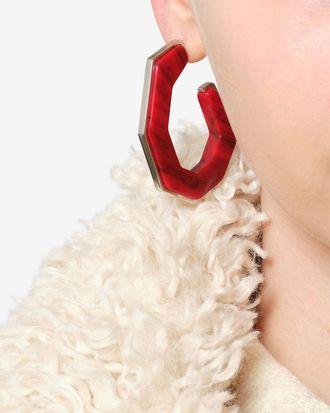Isabel Marant Boucles DOreille Liu - Femme - Rouge-argent&eacute; - - Isabel Marant