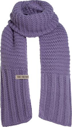 Knit Factory Alex Schal - Lange Strickschal - Mit grobmaschige Strickmuster - Aus Wolle - F&uuml;r Damen und Herren - Violett - 200 x 45 cm