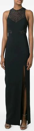 Emanuel Ungaro robe longue à empiècements en résille - Noir