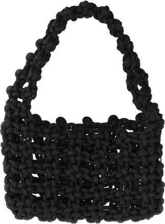 Kara Womens Knot Shoulder Bag Black Nylon