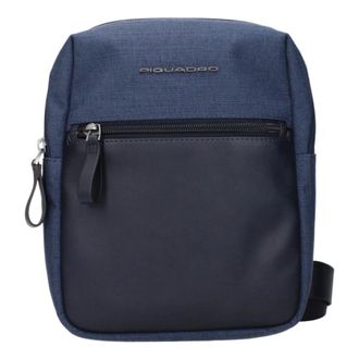 Piquadro Blau Stoff Crossbody Tasche mit Logo - - Bags - Damen - Blau - ONE SIZE