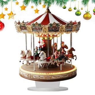 Generic Carrousel Rond Merry Go - Sc&egrave;ne Traditionnelle Polyvalente | Caroussel Traditionnel Festif | D&eacute;corations de Table | Maison de Village de No&euml;l pour int