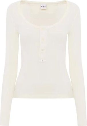Chlo&eacute; Femme, Pulls, Blanc, Taille: 44 FR Top E26