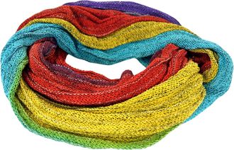 Guru Shop Weicher Loop Schal/Stola, Magic Loopschal, Weste - Regenbogen, Herren/Damen, Baumwolle