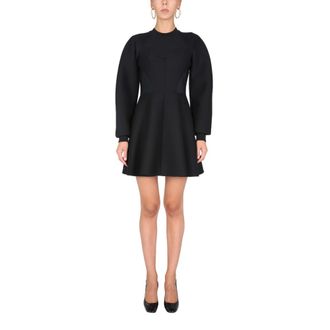 Dolce & Gabbana Femme, Robes, Noir, Taille: 38 FR Robe en jersey &agrave; encolure c&ocirc;tel&eacute;e