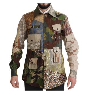 Dolce & Gabbana Patchwork Camouflage Freizeithemd - - Shirts - Herren - Mehrfarbig - 2XL