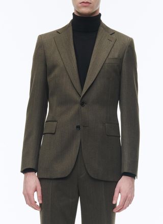 Fursac Veste ajust&eacute;e en laine chin&eacute;e - Taille 46 - Homme