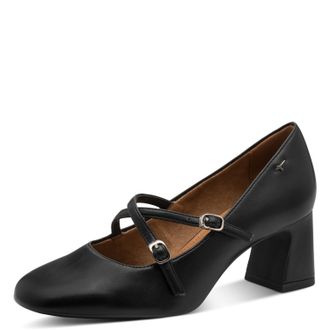 Tamaris Spangenpumps TAMARIS, Damen, Gr. 37, schwarz, Lederimitat, Schuhe Spangenpumps, Blockabsatz, Abendschuh, Festtagsschuh mit verstellbaren Schnallen, To