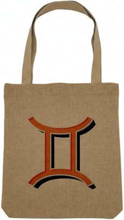 Fabulous Sac Shopping Tote Bag Aspect Lin - G&eacute;meaux Signe astrologie Zodiaque Astres M&eacute;taphore Symbole Figure Allegorie - Sac de Courses Toile Epaisse 360g Bei