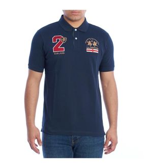 La Martina Klassisches Kurzarm-Poloshirt - - Tops - Herren - Blau - M