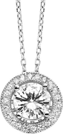 Julie Julsen Anh&auml;nger mit Kette 925 Silber rhodiniert Zirkonia wei&szlig;