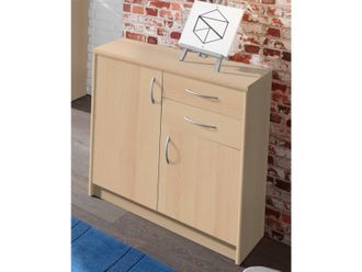 M&ouml;belando Kommode Anrichte Beistellschrank Hochkommode Standschrank Schrank Olli III Buche