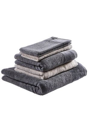 Sch&ouml;ner Wohnen Kollektion Frottierset SW-Sense, Anthrazit, Sand, Textil, 5-teilig, Uni, 70x140 cm, Oeko-Tex Standard 100, saugf&auml;hig, Aufh&auml;ngeschlaufe, angenehm weich, hochwerti