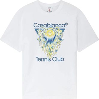 Casablanca Homme, Tops, Blanc, Taille: L Tennis Club Icon T-shirt