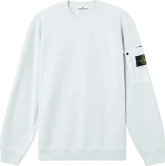 Stone Island Homme, Sweatshirts et sweats &agrave; capuche, Blanc, Taille: 2XL Cotton Fleece With Seasonal Pocket SweaT-shirt