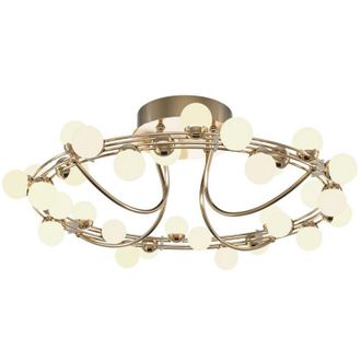 Maytoni Maytoni Tessara Plafonnier LED semi-encastr&eacute; moderne int&eacute;gr&eacute;, dor&eacute;, 3 000 K, 4 100 lm, abat-jour blanc