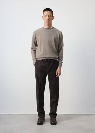 Mango Pull 100 % laine maille fine gris vison - Homme - XXL - MANGO MAN