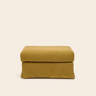 Madura Pouf Claribel Toile Curry - JAUNE