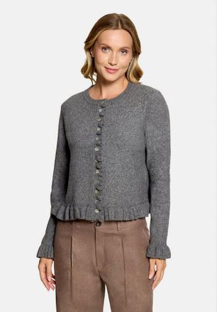 Cartoon Strickjacke Damen mit R&uuml;schen (1-tlg)