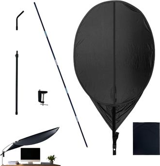 Generic Sonnensegel f&uuml;r B&uuml;ro, lichtundurchl&auml;ssig, 156 x 96 cm, aus Pongee-Stoff, blendfreie Abdeckung f&uuml;r Arbeitsbereich mit verbesserter Privatsph&auml;re, verste