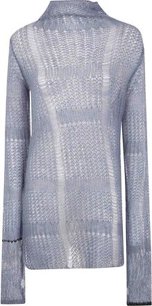 Yohji Yamamoto Pull Col Roul&eacute; - Bleu