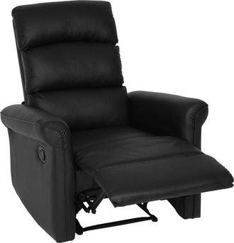 Hhg Fernsehsessel 225, Relaxsessel Sessel Liegesessel, Liegefunktion verstellbar Kunstleder schwarz