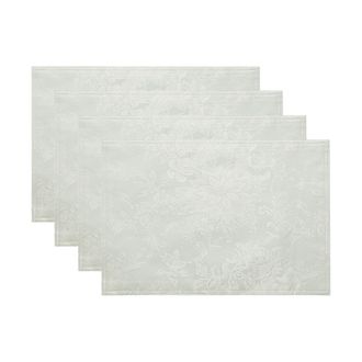 Elrene Home Fashions Tischset mit Weihnachtsstern-Motiv, Jacquard, rechteckig, 33 x 48,3 cm, elfenbeinfarben, 4 St&uuml;ck