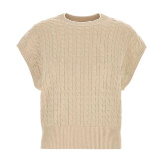 Brunello Cucinelli Femme, Pulls, Beige, Taille: 38 FR Knitted Vest