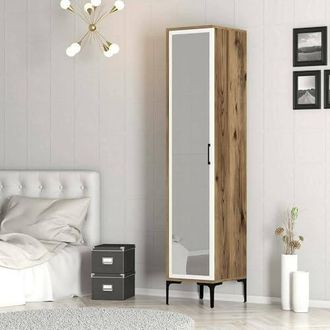 Dmora Mehrzweckschrank Acrux, 1 Tür, braun, 40x201 cm