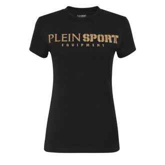 Plein Sport Femme, Tops, Noir, Taille: 44 FR T-shirt Col Rond MC