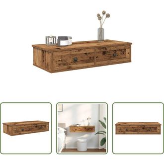 vidaXL Schubladen - Wandregal mit Schubladen Altholz-Optik 80x31x17cm Holzwerkstoff